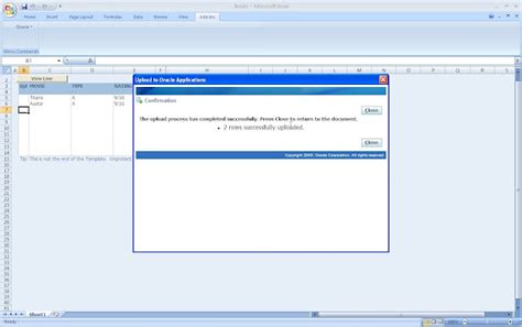 Oracle Applications Export Data From Excel To Table Using Custom Web