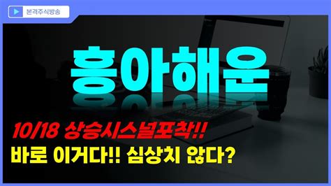 흥아해운 주가전망 1018 상승시그널포착 바로 이거다 심상치 않다 Youtube