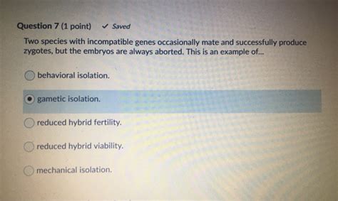 Solved Question 7 1 Point Saved Two Species With Chegg Com