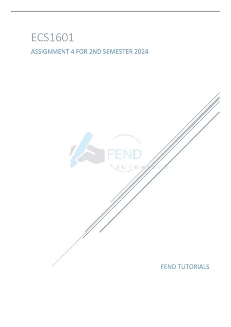 Ecs1601 Assignment 8 For 2nd Semester 2024 Economics Ib Ecs1601