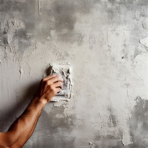 Premium Photo Hand Plasterer Plastering Cement Wall Background