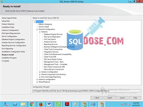 sql server installation using graphical interface