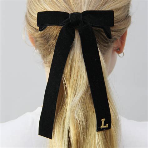 Personalised Velvet Bow Hair Tie By Braid And Bow