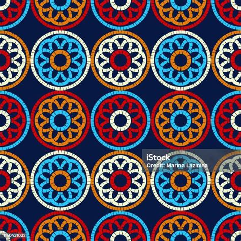 폴카 도트 완벽 한 패턴입니다 민족 인물의 모자이크 패턴 텍스처 기하학적 배경입니다 벽지 섬유 초대 카드 래핑 웹 페이지 배경으로 사용할 수 있습니다 0명에 대한 스톡 벡터