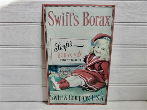 Vintage Metal Washroom Sign Swifts Borax Soap Advertising Etsy Uk