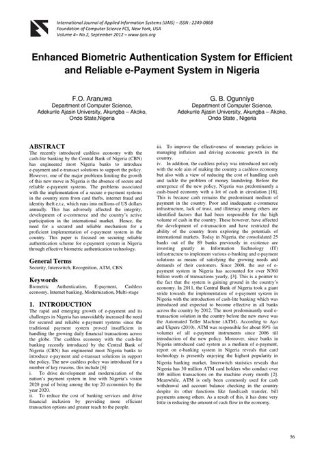 Pdf Enhanced Biometric Authentication System For Efficient And