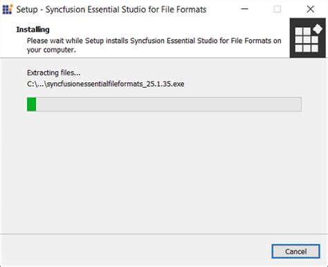 Installing Syncfusion Fileformats Offline Installer Syncfusion