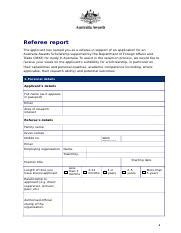 AAS RefereeReport Australian Leadership Awards Scholarships Referee Report The Applicant Has