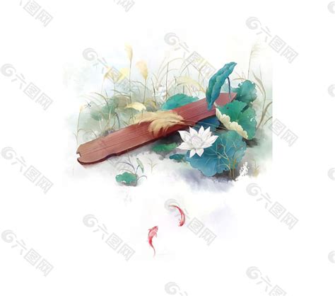 手绘水墨荷花元素设计元素素材免费下载 图片编号 8840711 六图网