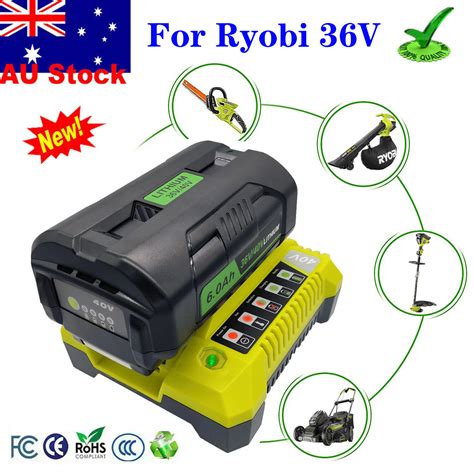Battery And Charger For Ryobi 36v Bpl3626 Bpl3640d Lawn Mower Blowers