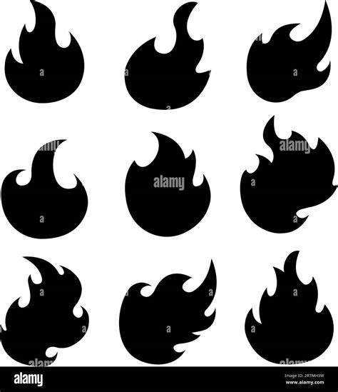 Fire Flame Shape Vector Illustration Set Stock Vector Image And Art Alamy
