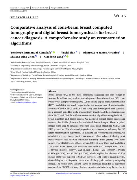 comparative analysis of cone beam breast computed tomography and