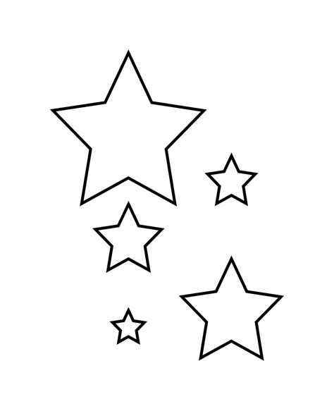 Different Size Star Outline