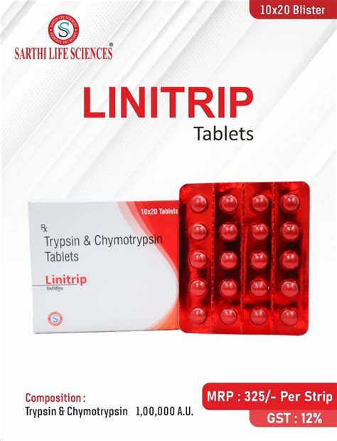 Trypsin And Chymotrypsin 100000 Au At ₹ 315stripe Chymocip Tablet