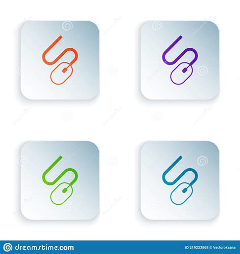 Color Computer Mouse Icon Isolated On White Background Optical With Wheel Symbol Stock Vector