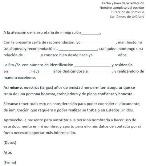 Modelo De Carta De Referencia Matrimonio Para Inmigración 2025