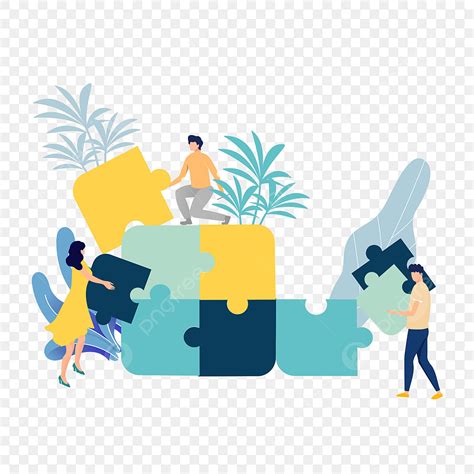 만화 손으로 그린 팀웍 퍼즐 일러스트 그림 퍼즐 클립 아트 협력 퍼즐 Png 일러스트 및 Psd 이미지 무료 다운로드 Pngtree