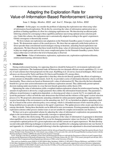 Pdf Adapting The Exploration Rate For Value Of Information Based