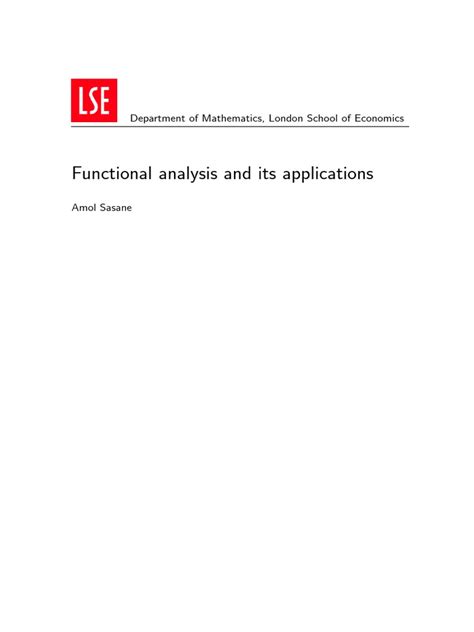 Functional Analysis Pdf Functional Analysis Banach Space