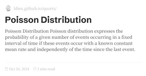 Poisson Distribution
