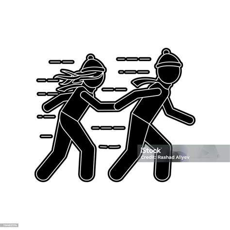 부부와 눈 폭풍 아이콘입니다 모바일 개념과 웹 애플 리 케이 션 아이콘 겨울의 요소입니다 문양 웹사이트 디자인 및 개발을 위한 플랫 아이콘 앱 개발 감정에 대한 스톡 벡터