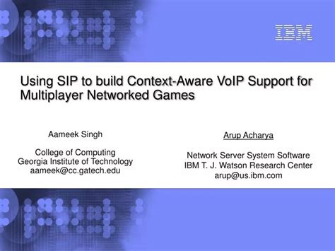 Ppt Using Sip To Build Context Aware Voip Support For Multiplayer
