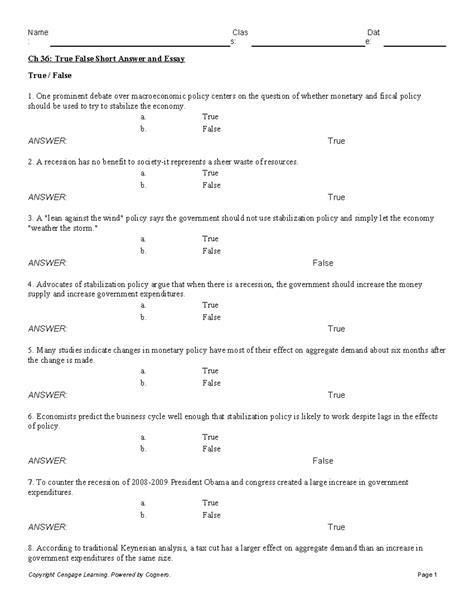 Ch 36 True False Short Answer And Essay S E Ch 36 True False Short Answer And Essay True