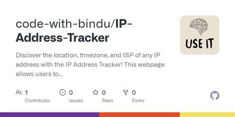 Github Code With Binduip Address Tracker Discover The Location Timezone And Isp Of Any Ip