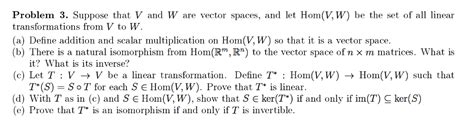 Solved Suppose That V And W Are Vector Spaces And Let Chegg
