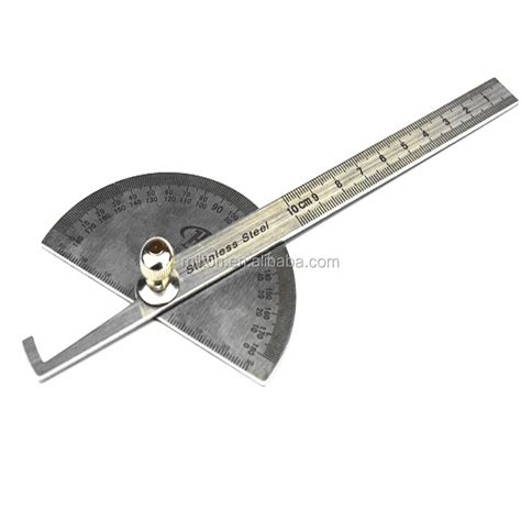 0 180 Degree Stainless Steel Protractor With Hook Angle Ruler Buy