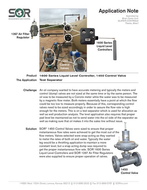 1600 Series Liquid Level Controller 1450 Control Valve Test