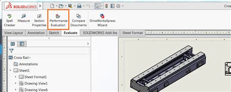 Solidworks Drawing Performance Evaluation Tool