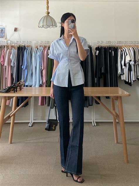 블린느 릿지 여름 반팔 핀턱 버튼 라인 슬림 셔츠 4color