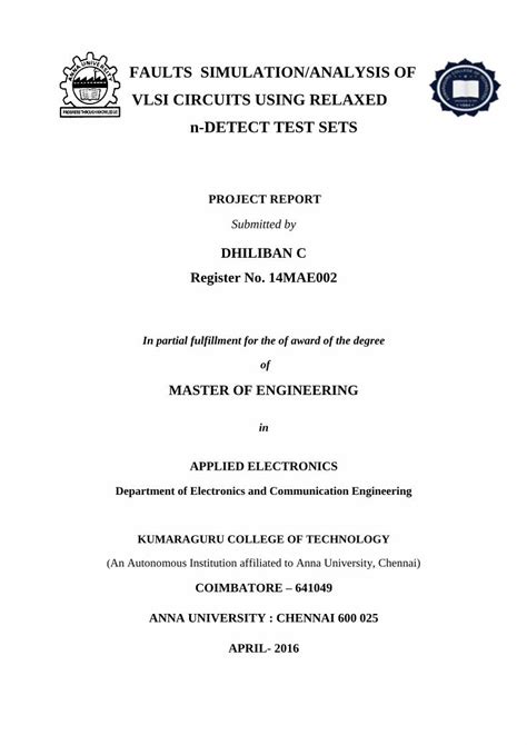Pdf Faults Simulationanalysis Of Vlsi Circuits · Pdf Fileproject