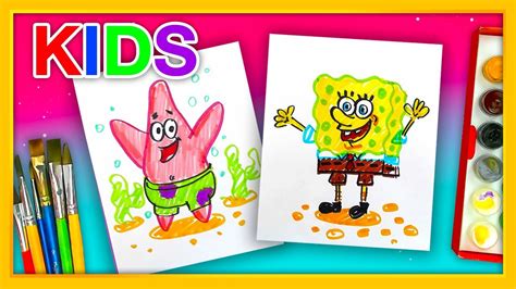 Губка БОБ и ДРУЗЬЯ 😍 РыбаКит папа рисует Youtube