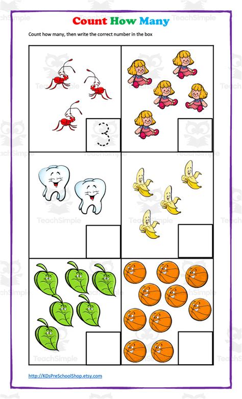 count how many worksheet by teach simple