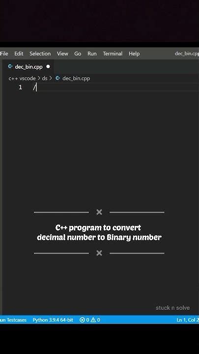 C Program To Print Decimal To Binary Number Number Conversion Shorts Cpp Youtube