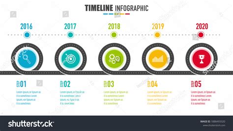 5년 로드맵 프로젝트 마일스톤 연례 보고서와 스톡 벡터로열티 프리 1888493320 Shutterstock