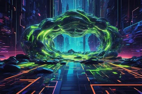 Premium Ai Image Blockchain Brilliance A Futuristic Symphony Of Neon Code And Digital Wonders