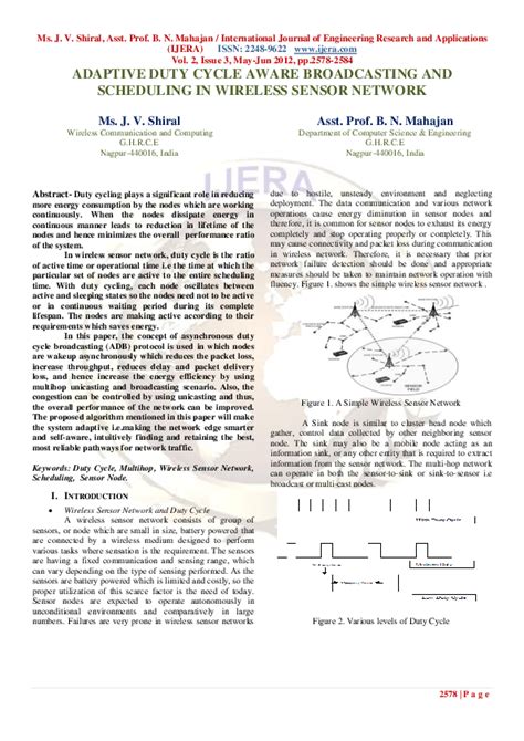 pdf efficient duty cycle management in sensor networks