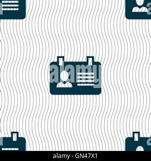 Identification Card Icon Sign Seamless Pattern With Geometric Texture