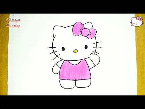 How To Draw A Cute Cartoon Hello Kitty