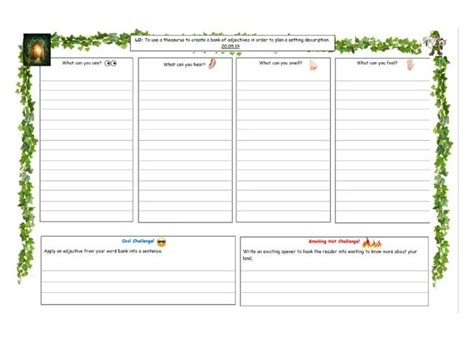 Setting Description Plan Year 1 Year 2 Adjectives Fairy Door Hidden