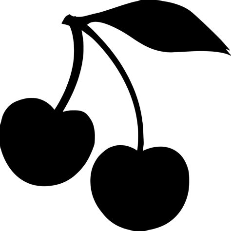 Vector Silhouette Of Cherry On White Background 23105162 Vector Art At