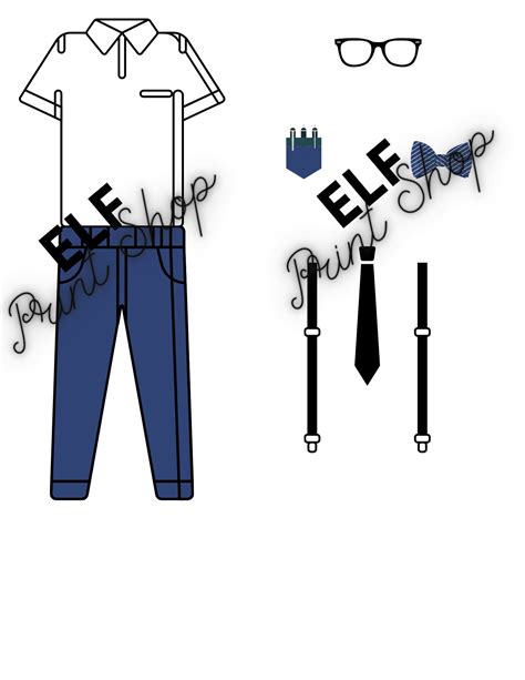 Elf Printable Nerdy Elf Printable Elf Props Printable Elf Etsy