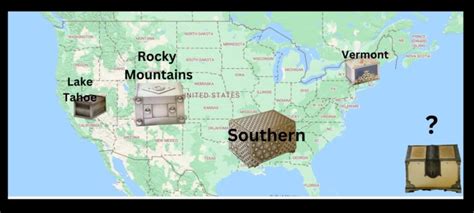 Treasure Box Locations Map For There S Treasure Inside Treasure Hunt Mysterious Writings