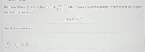 solved use the substitution b x r b a r 1 b ax−a r in the