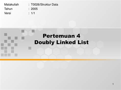 Ppt Pertemuan 4 Doubly Linked List Powerpoint Presentation Free Download Id 1817614