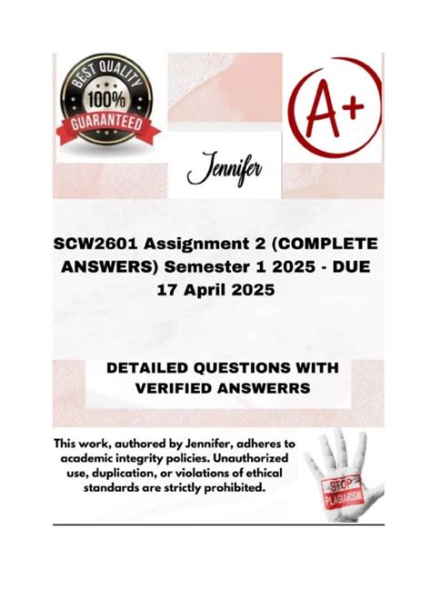 Scw2601 Assignment 2 Complete Answers Semester 1 2025 Due 17 April 2025 100 Correct