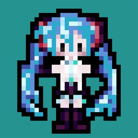 Pixilart Hatsune Miku By Fru Tyka